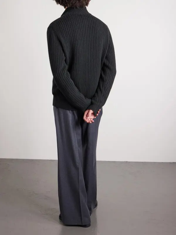 Massimo Alba Mirko Ribbed Cashmere And Alpaca-blend Zip-up Sweater