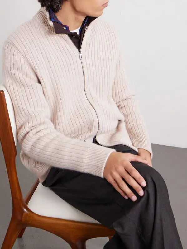 Massimo Alba Mirko Ribbed Cashmere And Alpaca-blend Zip-up Sweater