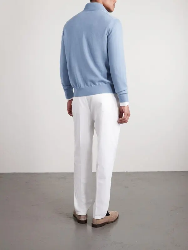 Brunello Cucinelli Cashmere Half-zip Sweater - Blue