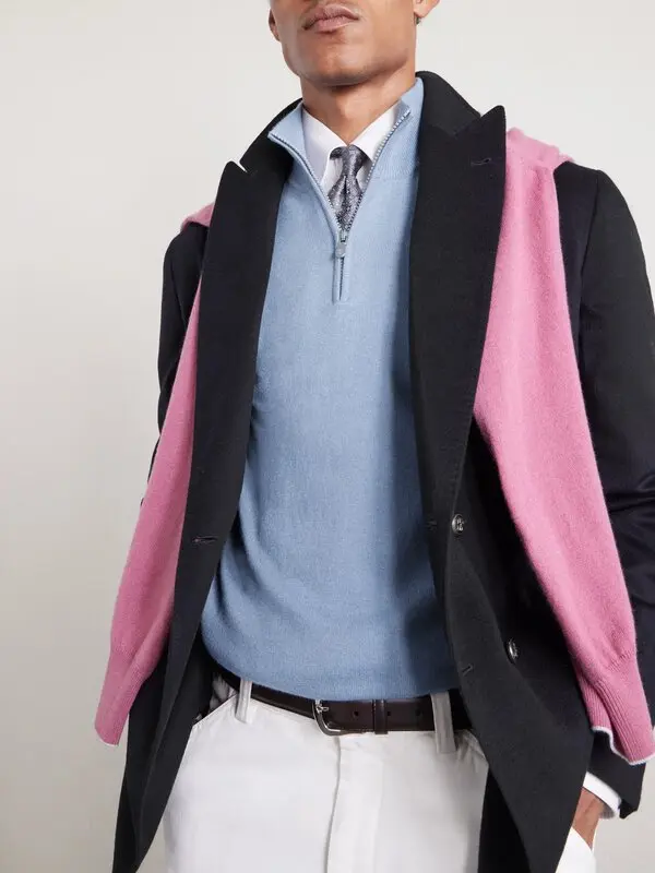 Brunello Cucinelli Cashmere Half-zip Sweater - Blue