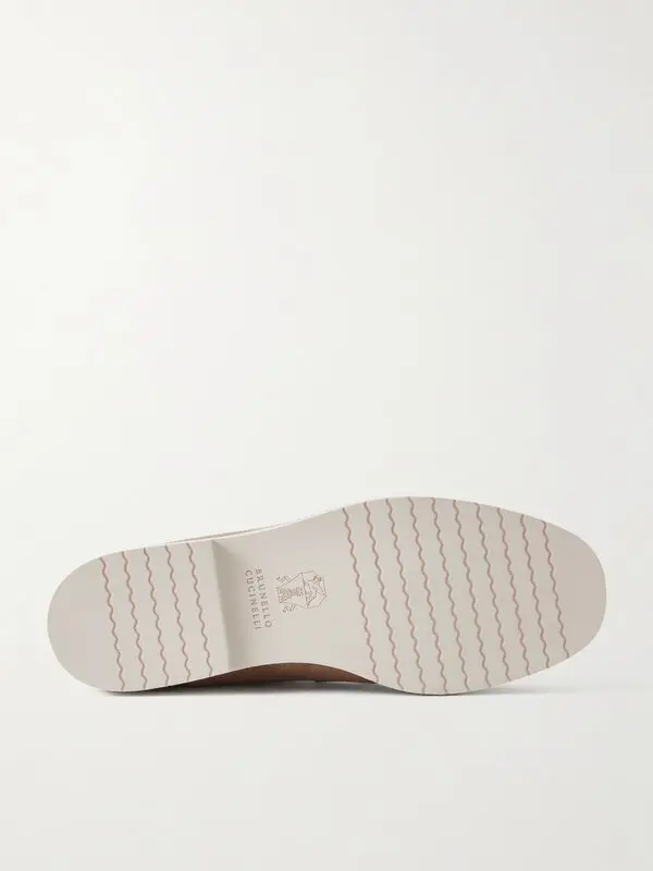 Brunello Cucinelli Suede Penny Loafers - Neutrals