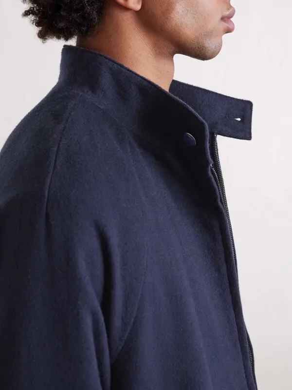GOD'S TRUE CASHMERE Brushed-cashmere Blouson Jacket - Navy