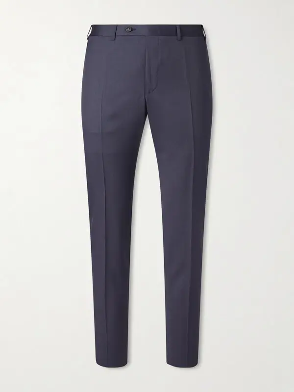 Canali Ff Tapered Wool Suit Trousers - Blue