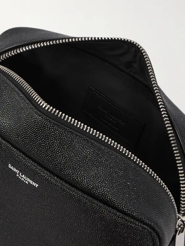 Saint Laurent Full-grain Leather Travel Pouch