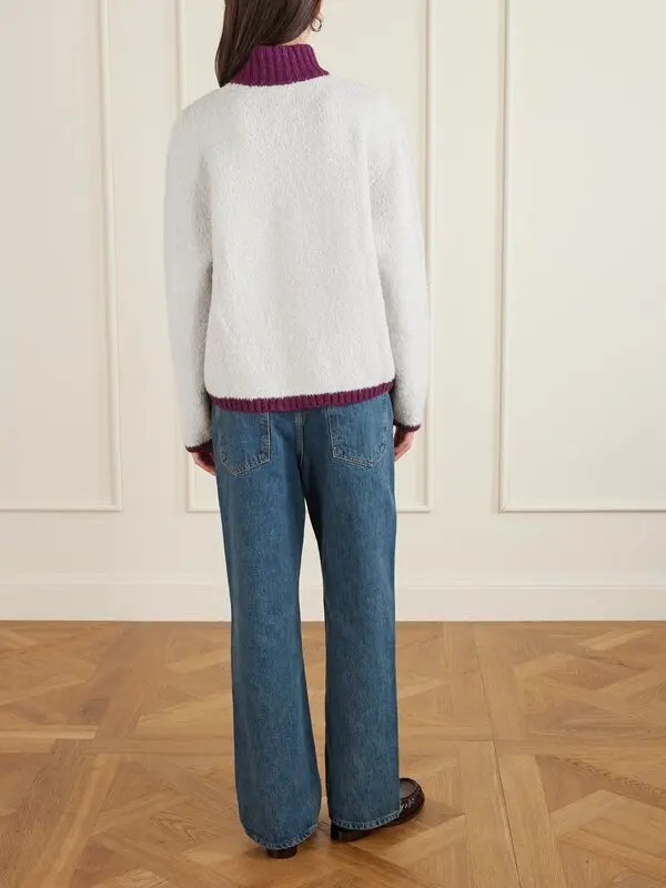 Aimé Leon Dore Chalet Appliquéd Wool-blend Chenille Sweater - Gray