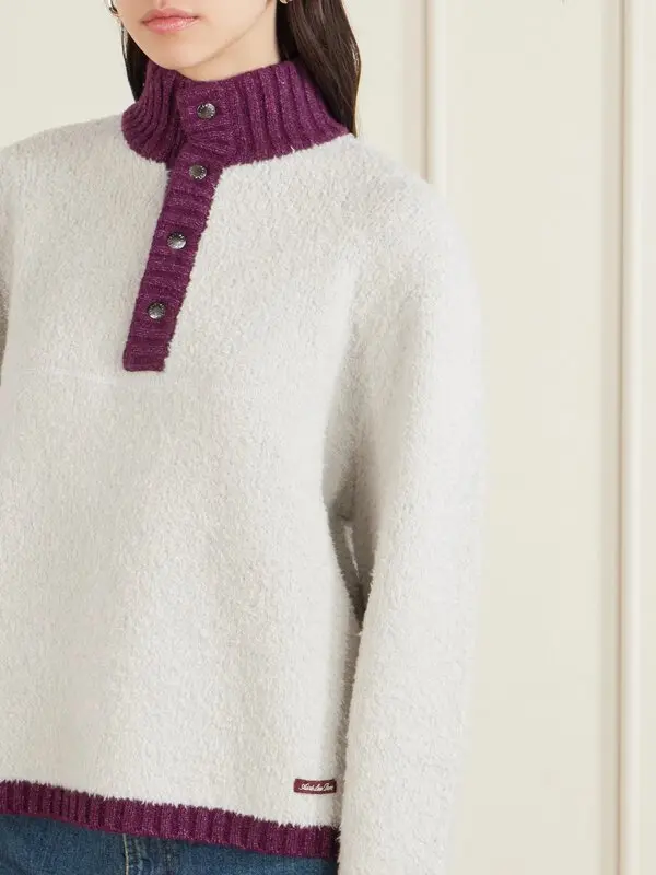 Aimé Leon Dore Chalet Appliquéd Wool-blend Chenille Sweater - Gray
