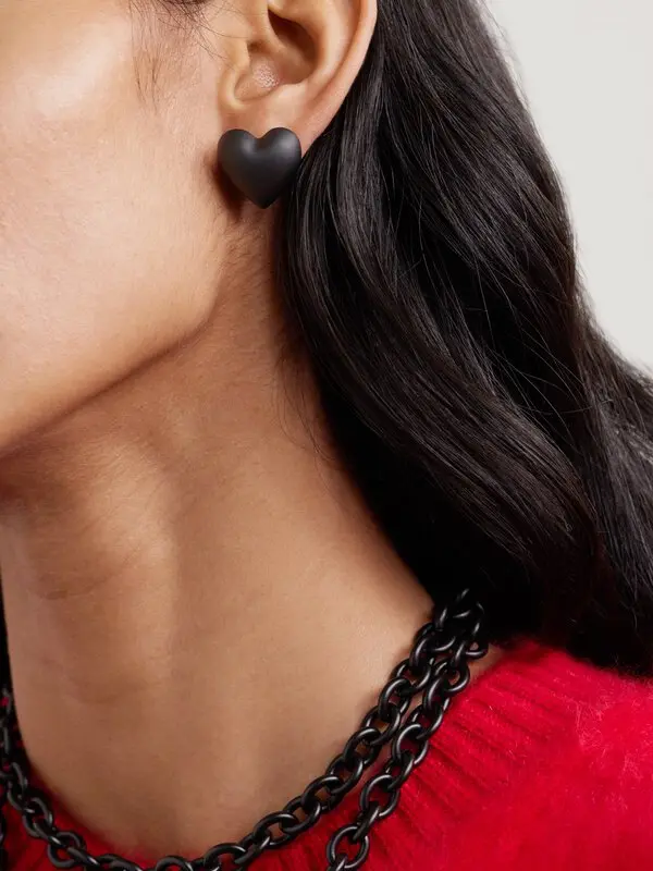 ROXANNE ASSOULIN The Puffy Heart Earrings - Black