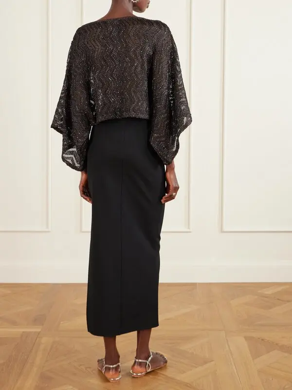 Missoni Mare Cropped Sequin-embellished Crochet-knit Top - Brown