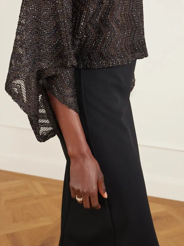 Missoni Mare Cropped Sequin-embellished Crochet-knit Top - Brown