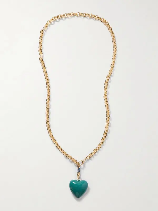 ROXANNE ASSOULIN The Puffy Heart Necklace - Green