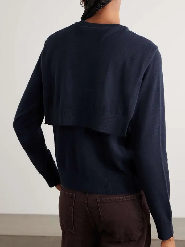 Arch4 Eldergrove Tie Detailed Organic Cashmere Sweater - Navy