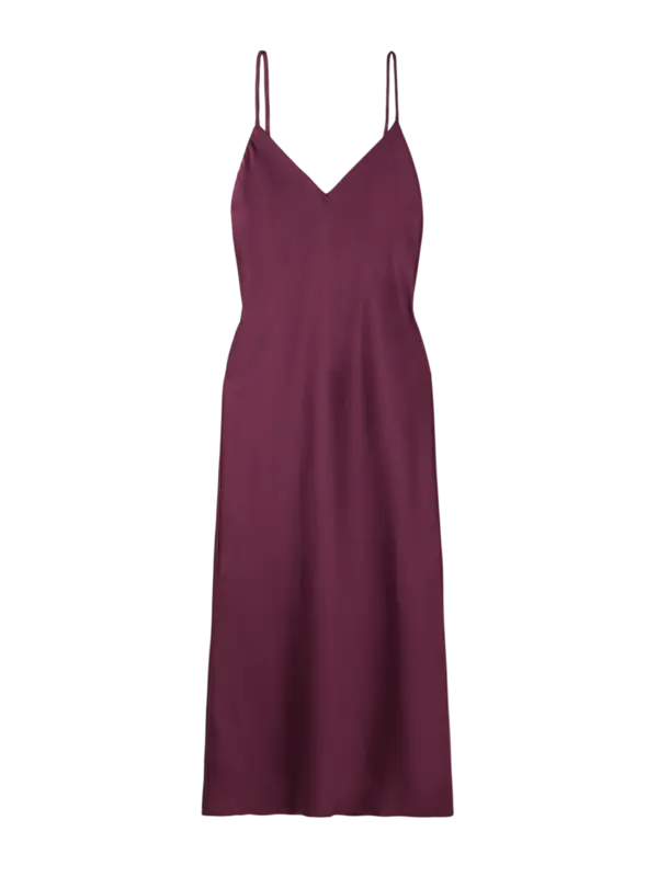 Burgundy Satin Slip Dresses | Women's Dresses