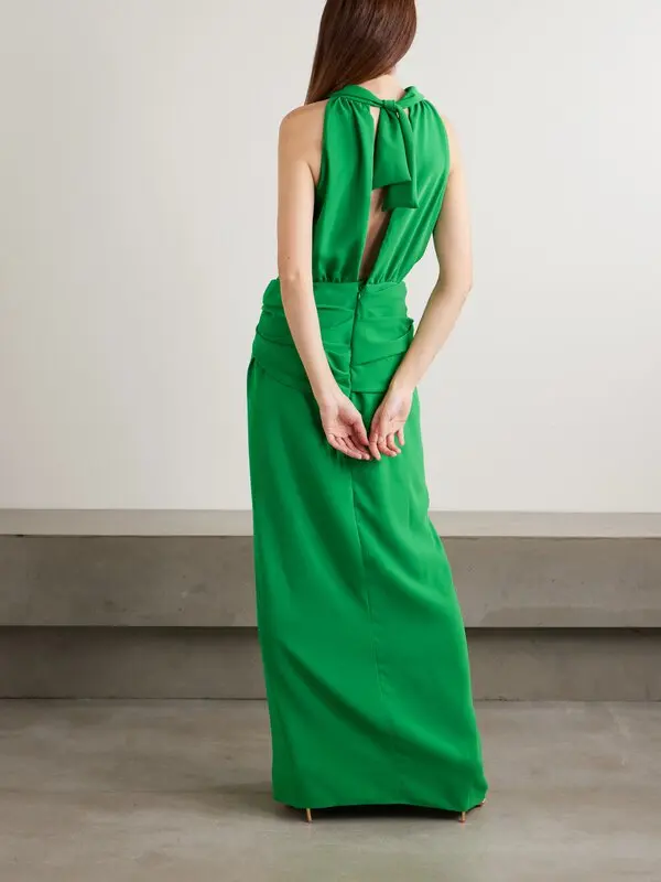 Johanna Ortiz Women's Excepcionalidad Crpe Maxi Dress - Emerald - Size 10