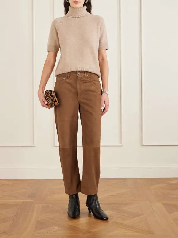 Citizens Of Humanity Miro Suede Barrel-leg Pants
