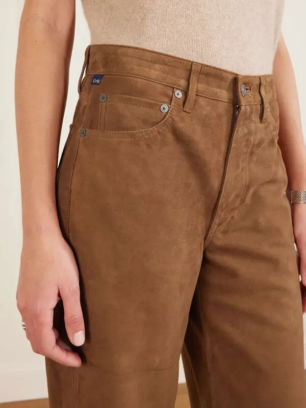Citizens Of Humanity Miro Suede Barrel-leg Pants