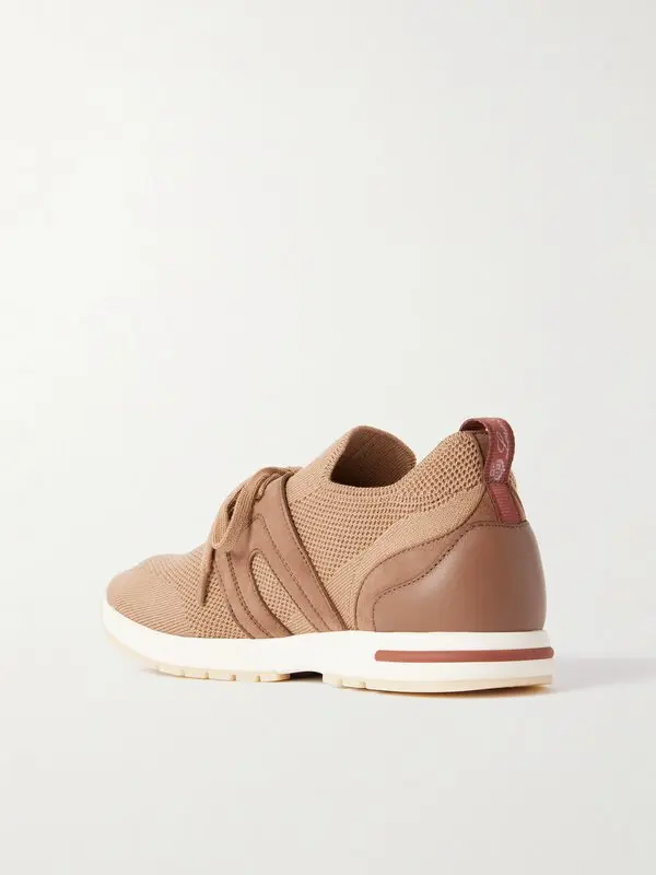 Loro Piana 360 Lp Flexy Walk Suede And Leather-trimmed Wool Sneakers - Neutrals