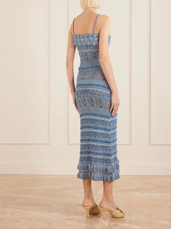 Etro Ruffled Crocheted Maxi Skirt
