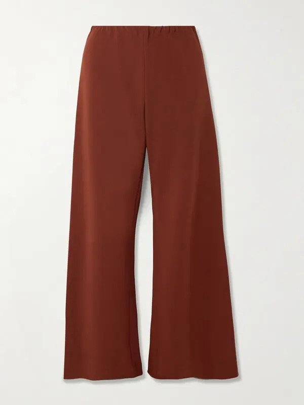 LA LIGNE Colby Recycled Stretch-crepe Wide-leg Pants - Brick