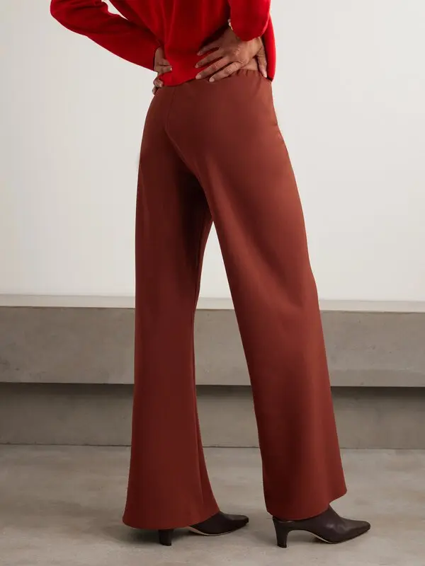 LA LIGNE Colby Recycled Stretch-crepe Wide-leg Pants - Brick