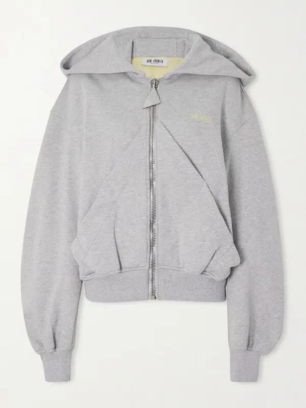 Attico Cotton-blend Zip-up Hoodie
