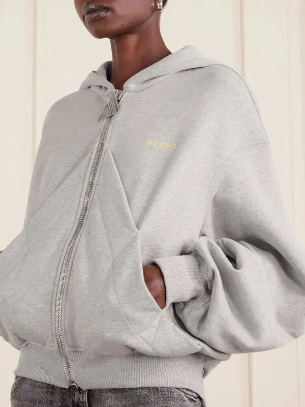 Attico Cotton-blend Zip-up Hoodie