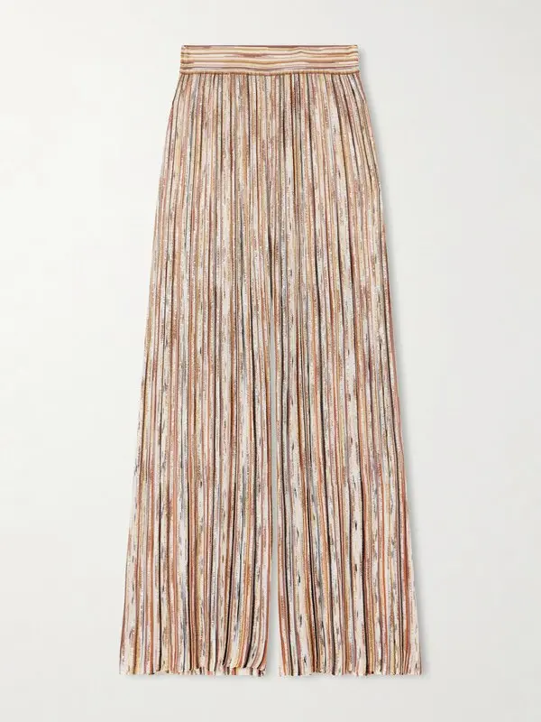 Missoni Embellished Crochet-knit Wide-leg Pants - Brown
