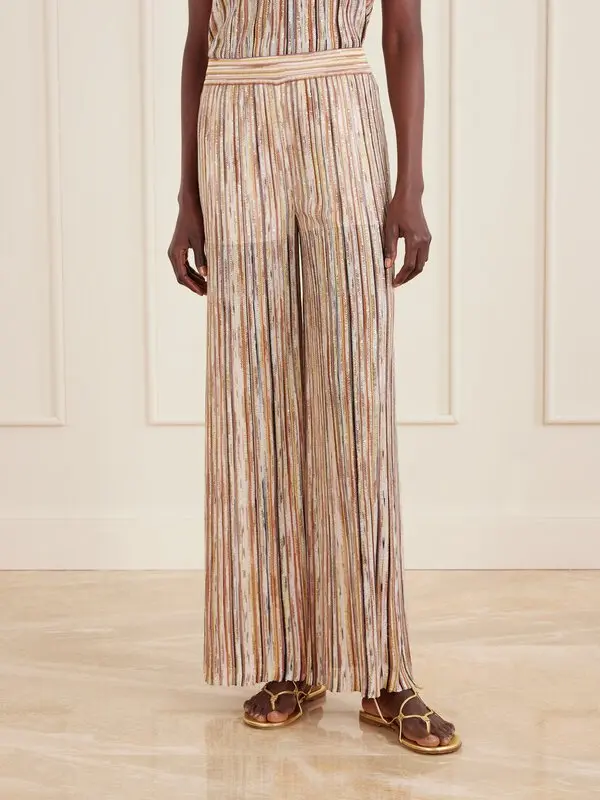 Missoni Embellished Crochet-knit Wide-leg Pants - Brown