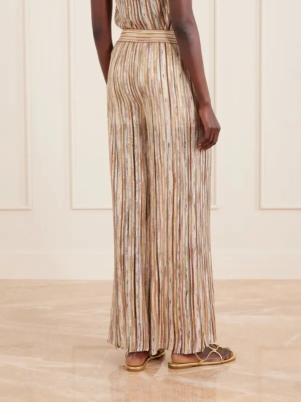 Missoni Embellished Crochet-knit Wide-leg Pants - Brown