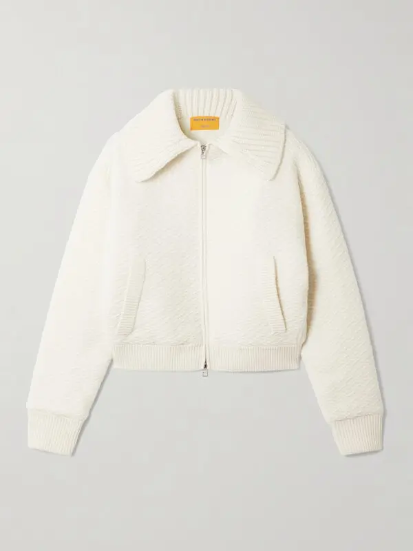 Guest In Residence Cross Country Cropped Wool And Cashmere-blend Bomber Jacket - Neutrals