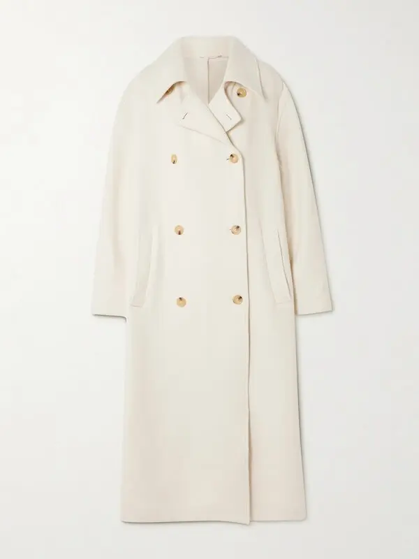 TOTEME Shield Oversized Double-breasted Wool-blend Coat - Cream