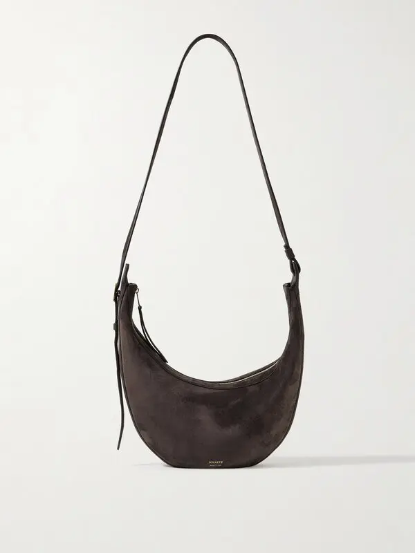 Khaite Augustina Small Suede Shoulder Bag - Brown
