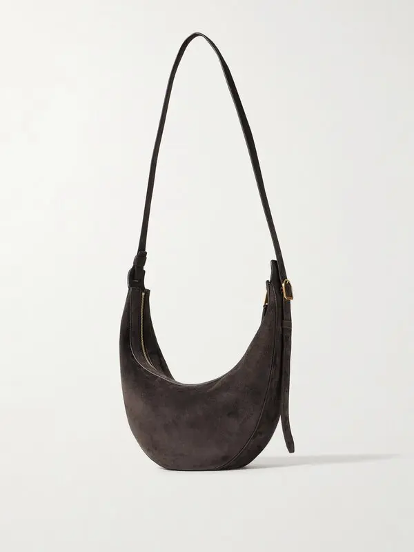 Khaite Augustina Small Suede Shoulder Bag - Brown
