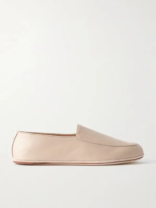 Loro Piana Anton Walk Leather Loafers - Neutrals