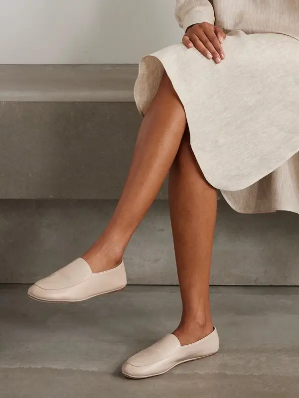 Loro Piana Anton Walk Leather Loafers - Neutrals