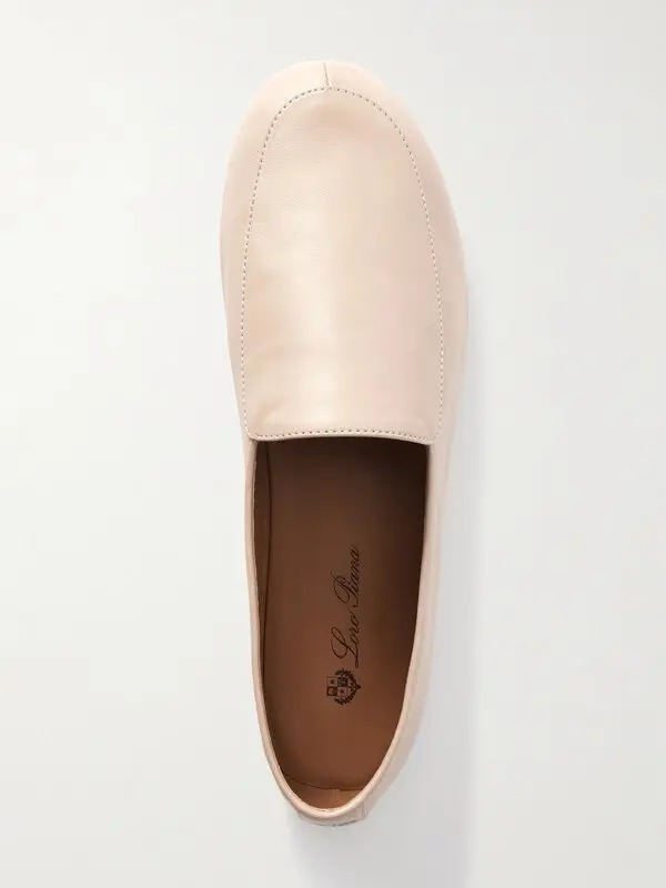 Loro Piana Anton Walk Leather Loafers - Neutrals