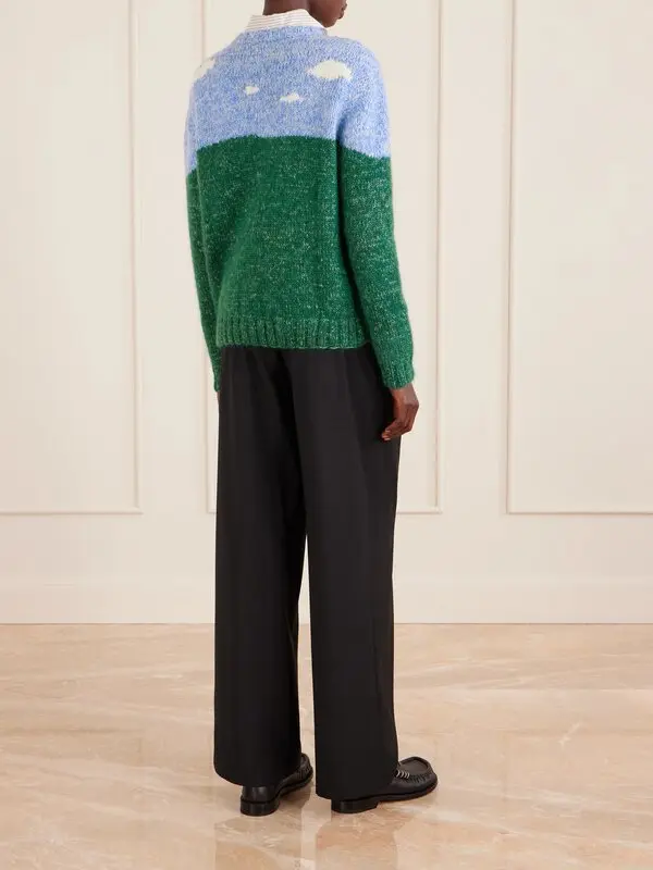 Loewe Luis Wain Knitted Wool-blend Sweater - Green