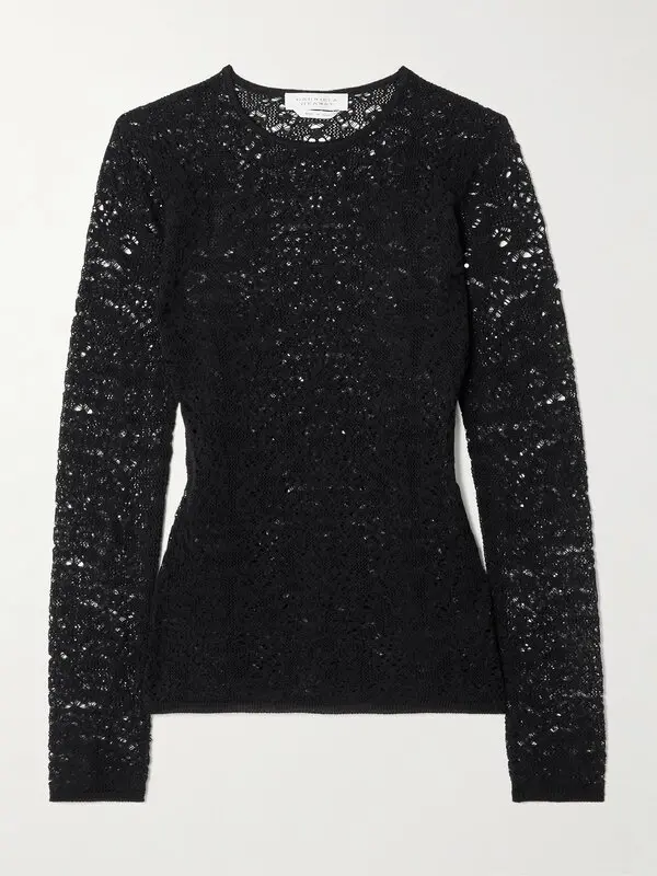 Gabriela Hearst Evander Open-knit Top - Black