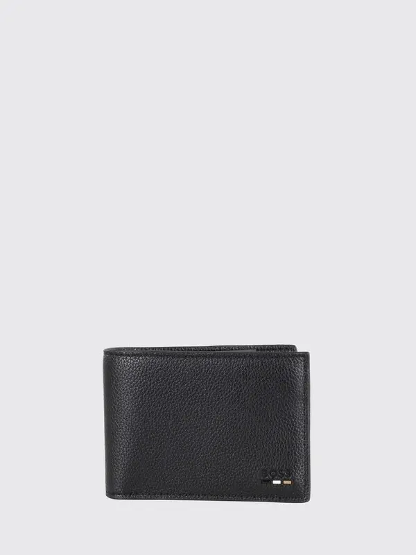 BOSS Bifold Wallet In Synthetic Leather With Emed Logo And Card Slots - Black