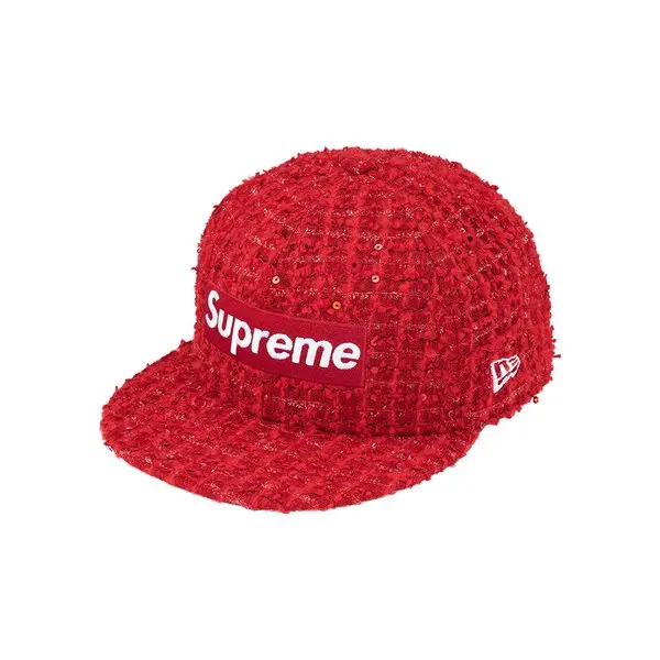 Supreme Bouclé Box Logo Baseball Cap - Red