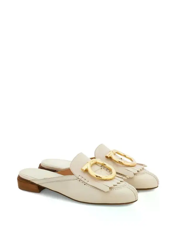 FERRAGAMO Fringed Gancio Mules