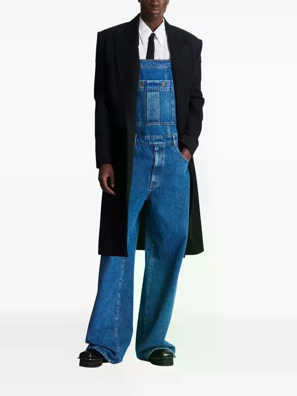 Balmain T-bar-fastening Denim Jumpsuit