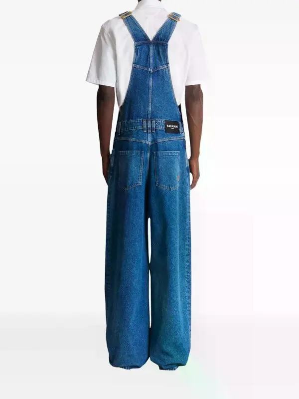 Balmain T-bar-fastening Denim Jumpsuit