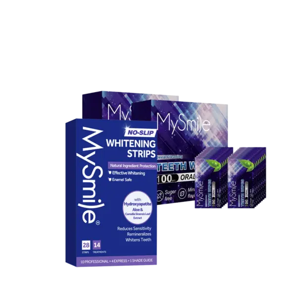 MYSMILE No-slip Hydroxyapatite-infuse Teeth Whitening Strips - One-color