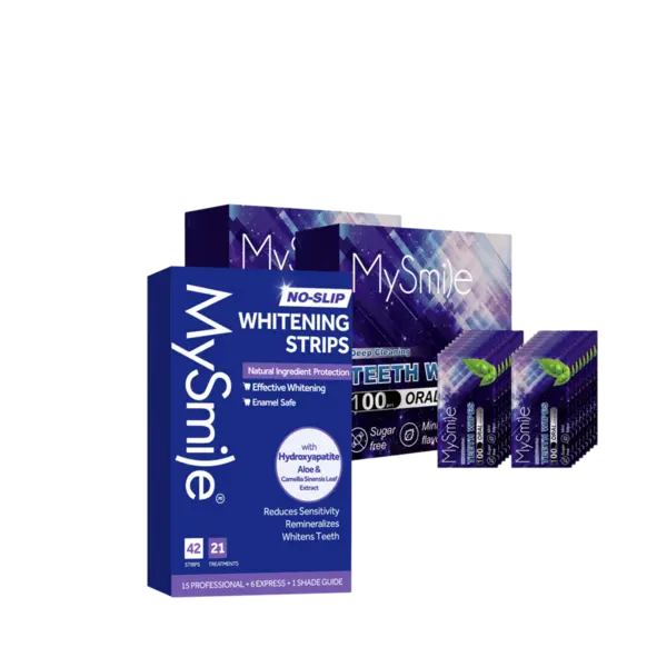MYSMILE No-slip Hydroxyapatite-infuse Teeth Whitening Strips - One-color