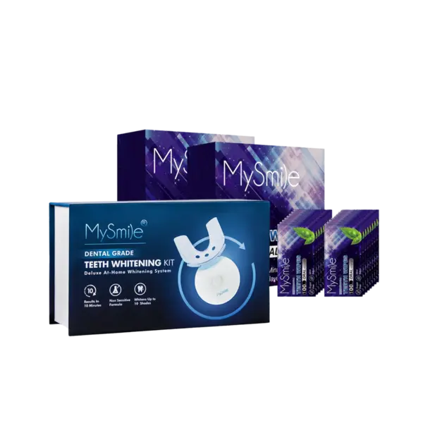 MYSMILE Original Teeth Whitening Kit With Teeth Wipes Double Pack 5 Led Light Kit With Wipes - One-color