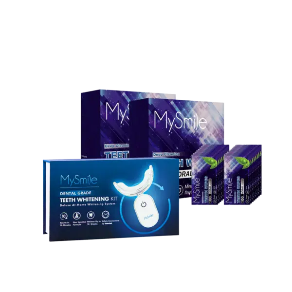 MYSMILE Advanced Teeth Whitening Kit With Teeth Wipes Double Pack 28 Led Light Kit With Wipes - One-color