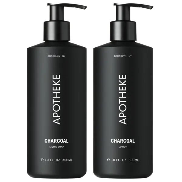 APOTHEKE Charcoal Liquid Soap And Lotion Set - One-color