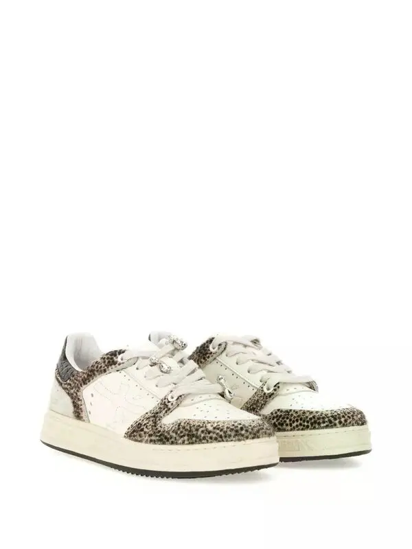 Premiata Quinnd 7655 Animal-print Sneakers - Neutrals