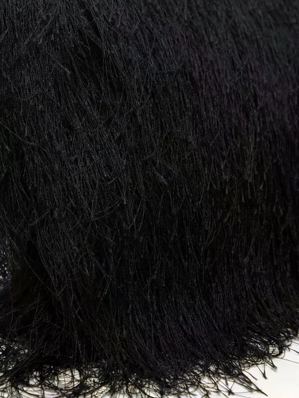 Loulou De Saison Evano Fringed Rectangular Clutch - Black