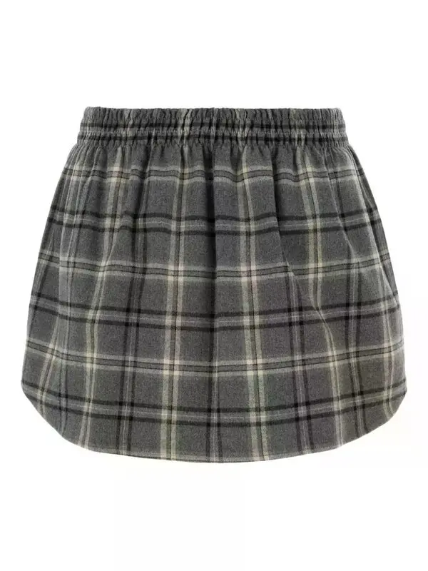 Miu Miu Checked A-line Skirt